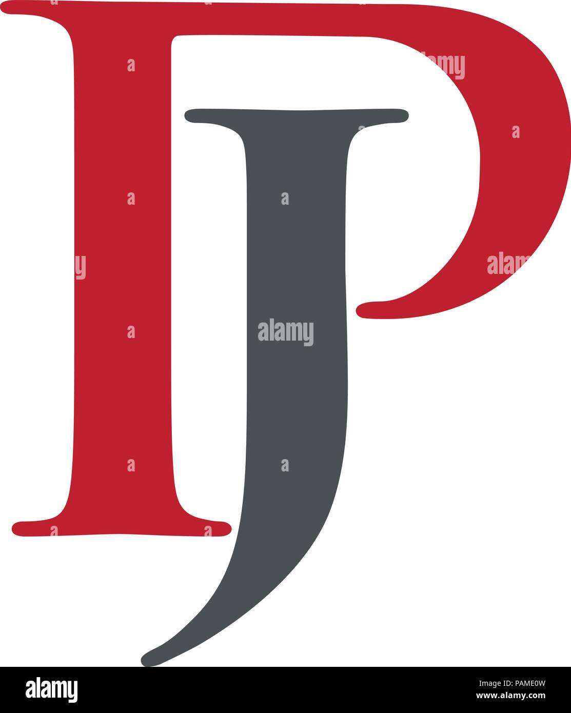 creative land simple letter JP, letter PJ logo vector concept Stock ...