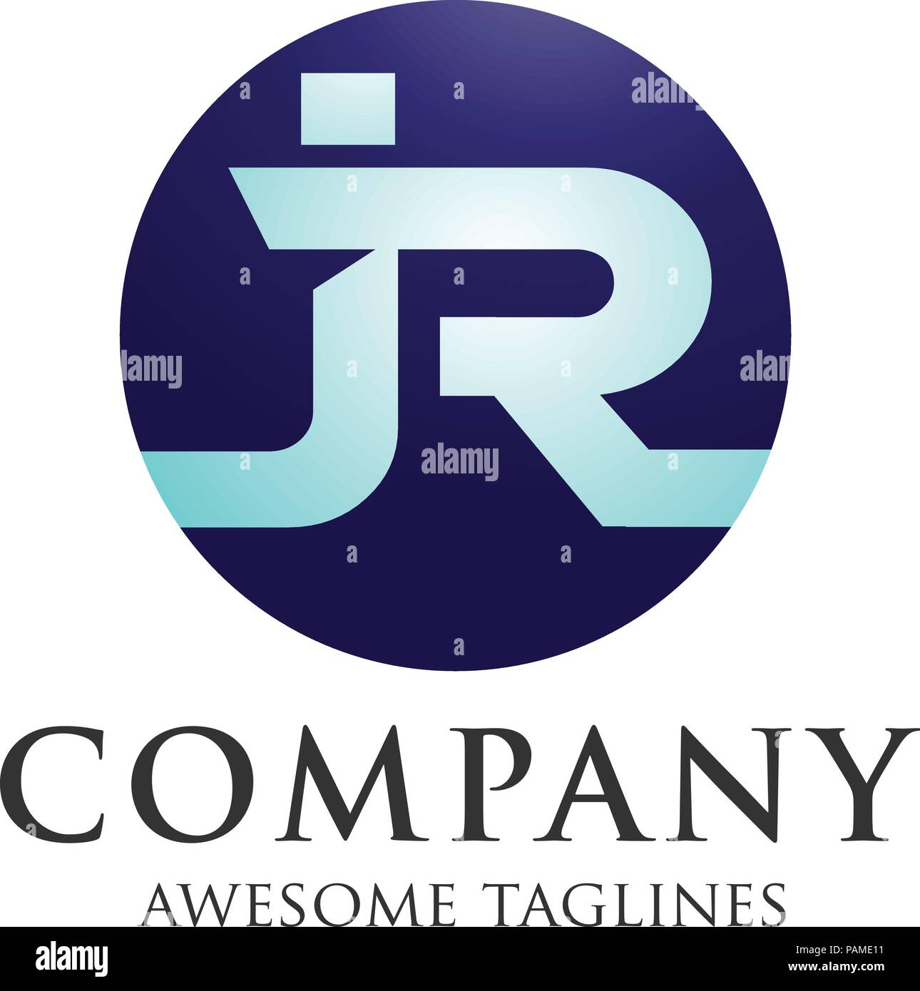 creative letter JR circle logo concept, innovative JR letter icon Stock ...