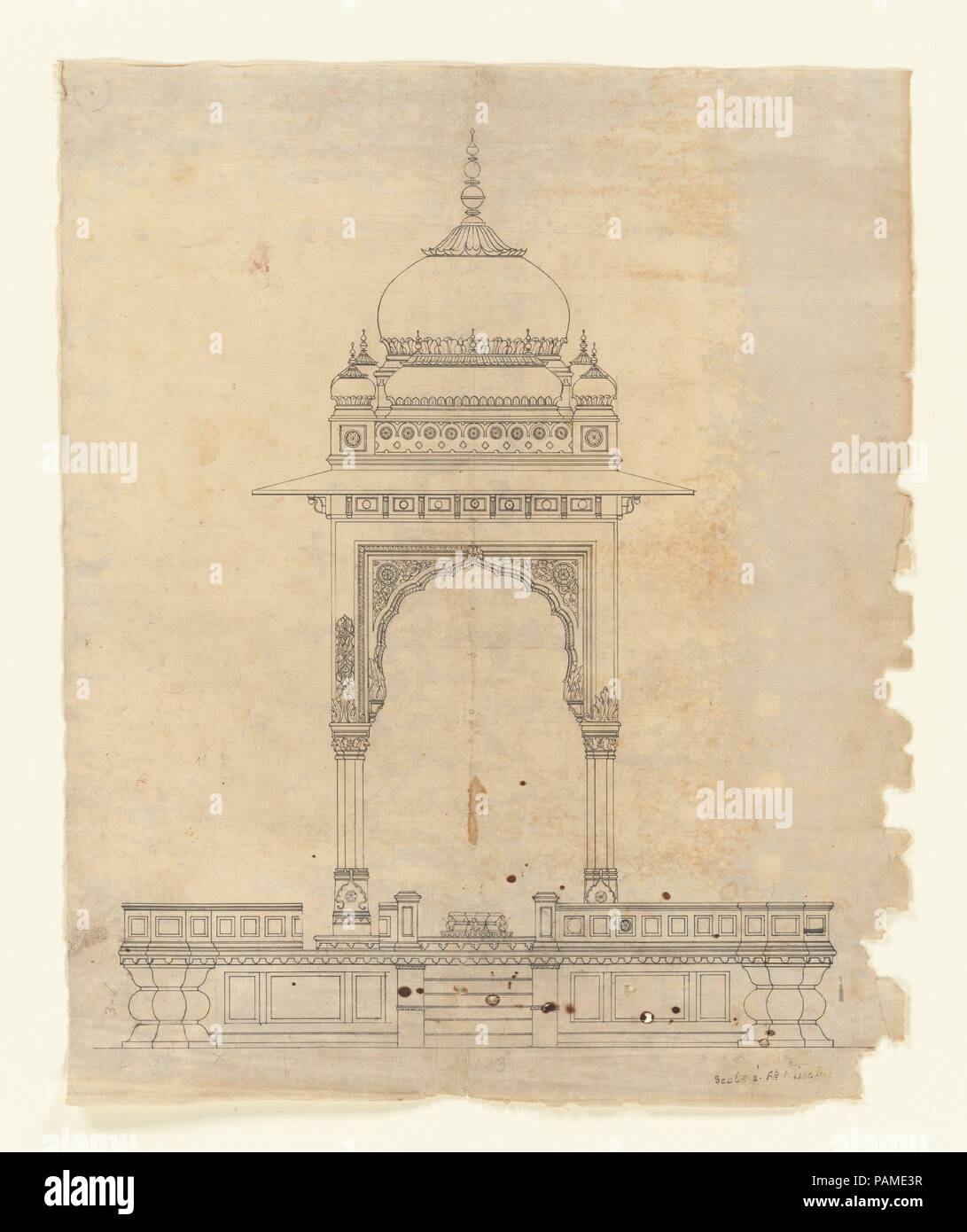 Domed Pavilion. Culture: India, Company School. Dimensions: Image ...