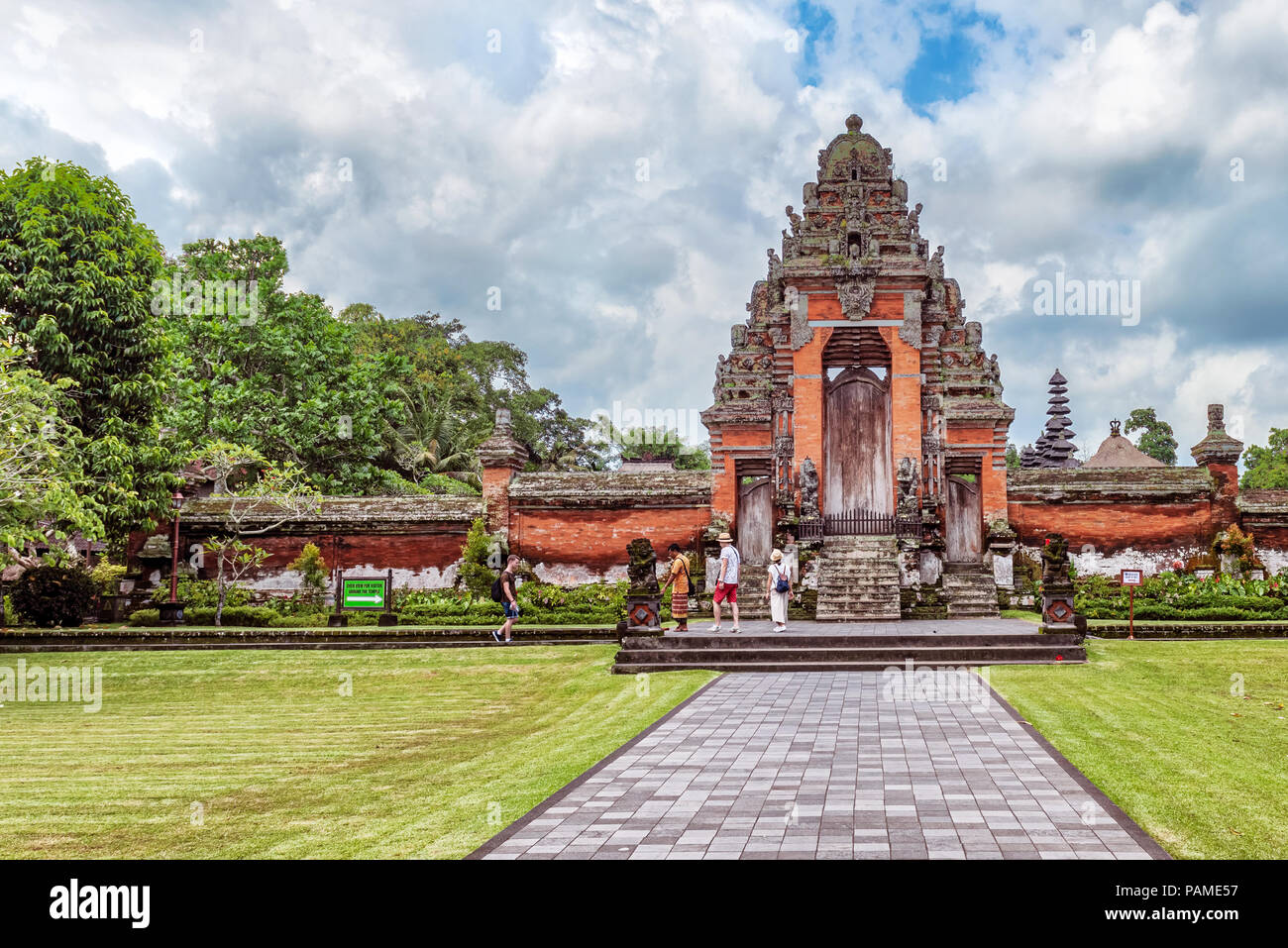 Bali, Indonesia - Jan 2, 2018: Tourists visiting Pura Taman Ayun temple ...