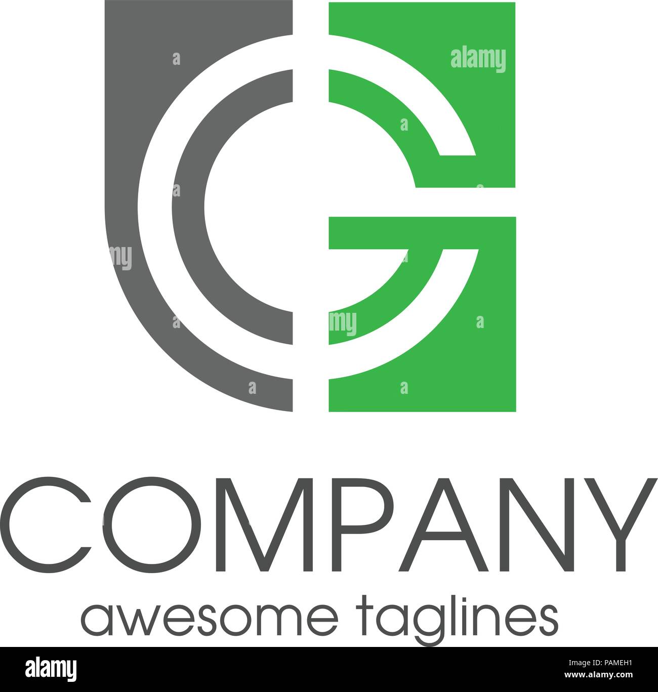 simple modern creative letter G square target icon vector, letter G ...