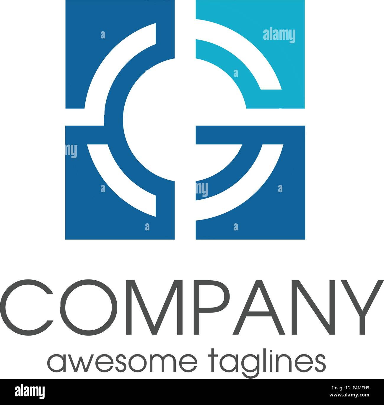 simple modern creative letter G square target icon vector, letter G ...