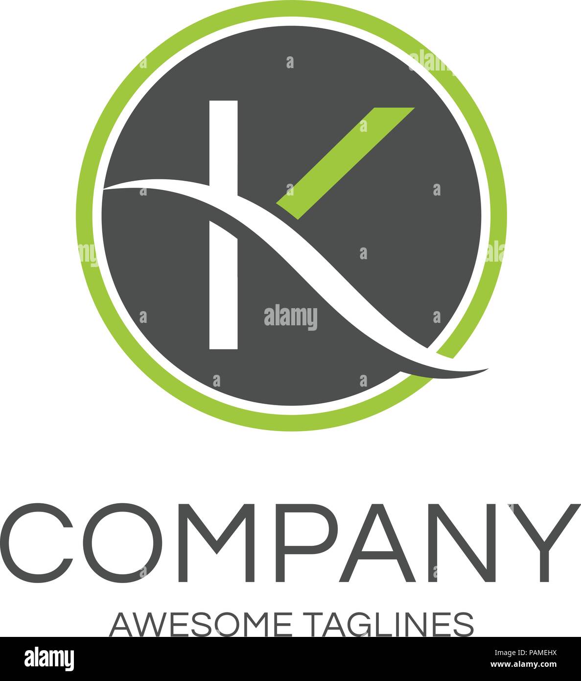 strong letter k with circle color logo concept, letter k colorful icon ...