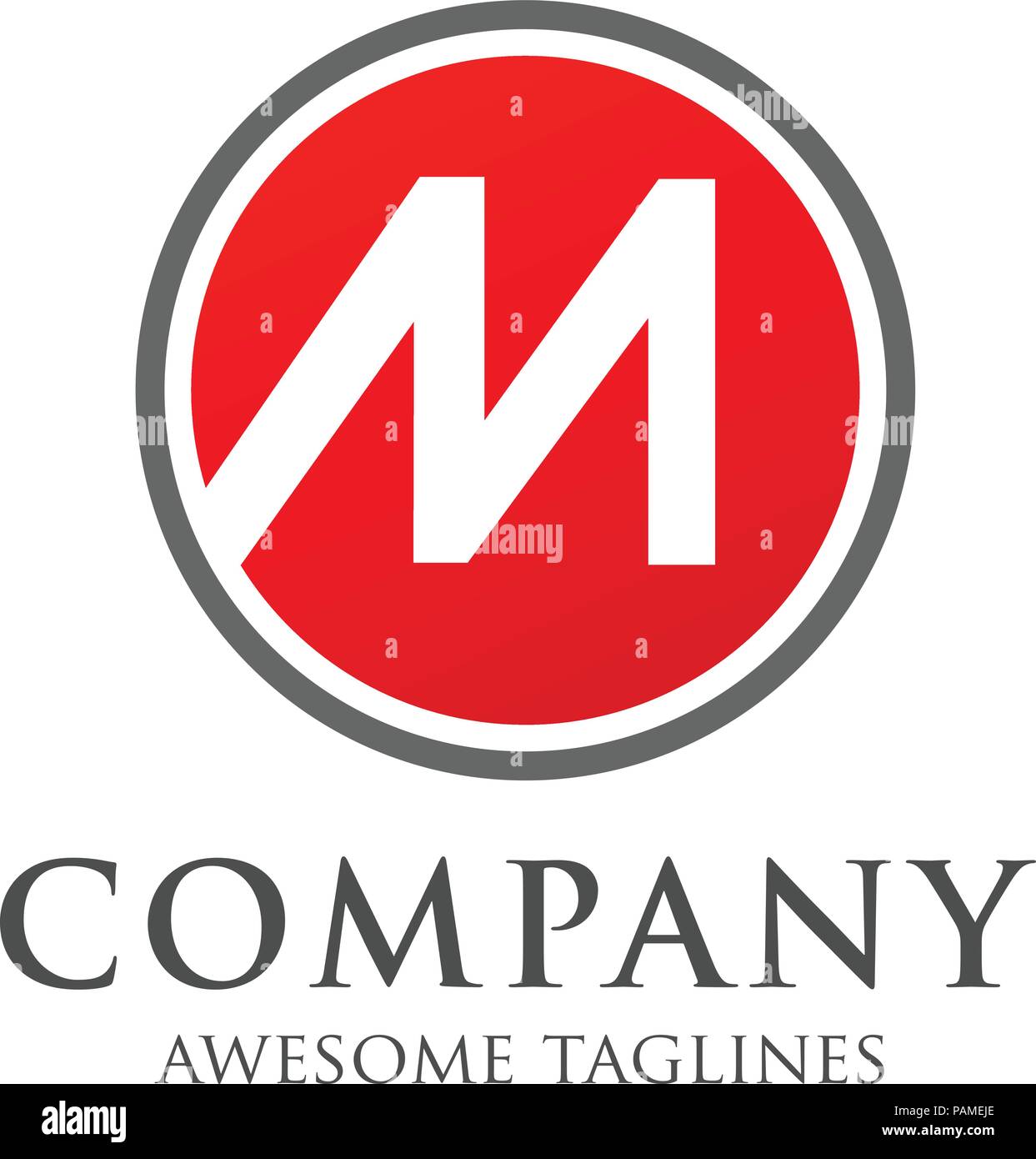 simple elegant letter M circle logo icon vector template Stock Vector ...