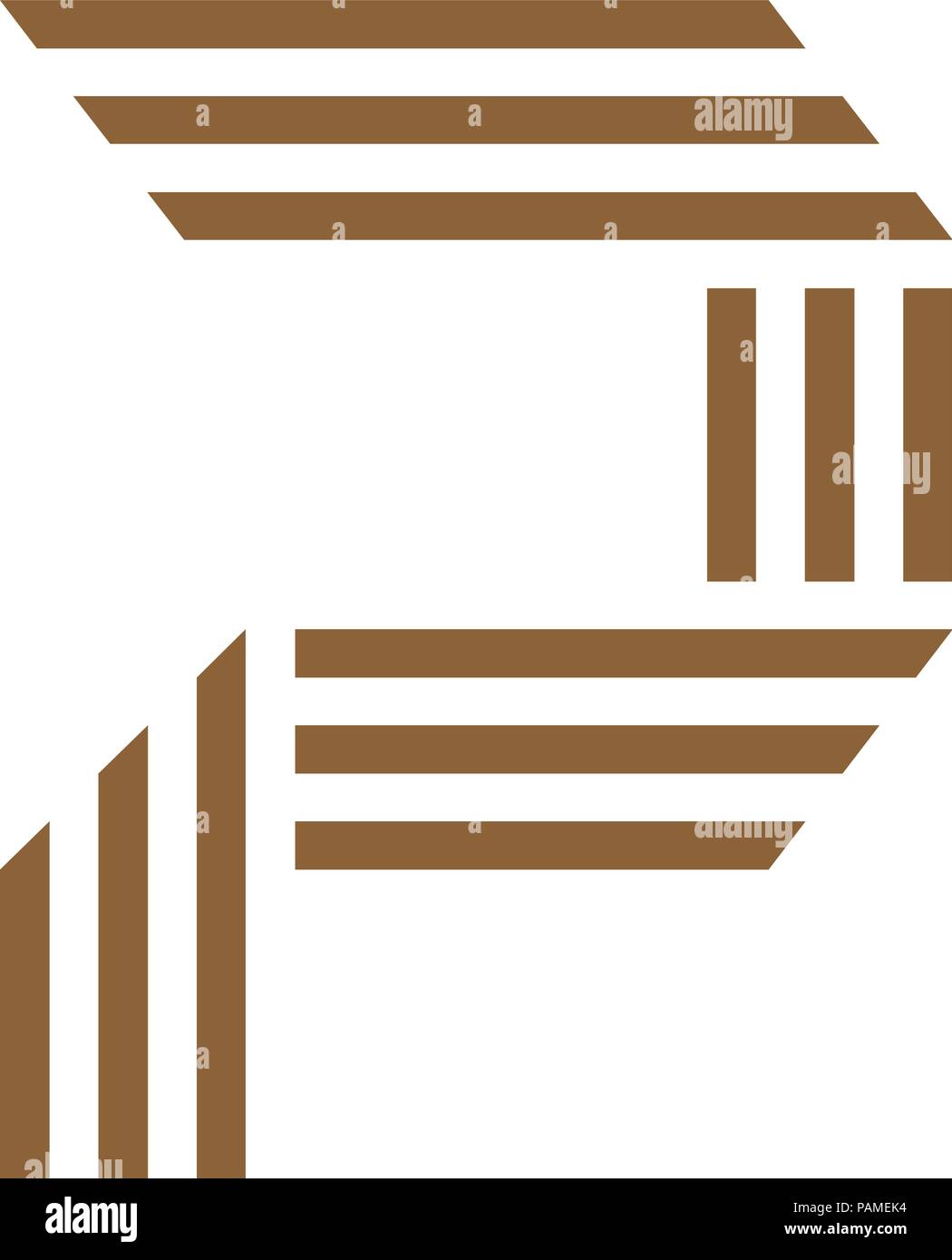 Capital letter P, Made of of three stripes, creative letter P stripes ...