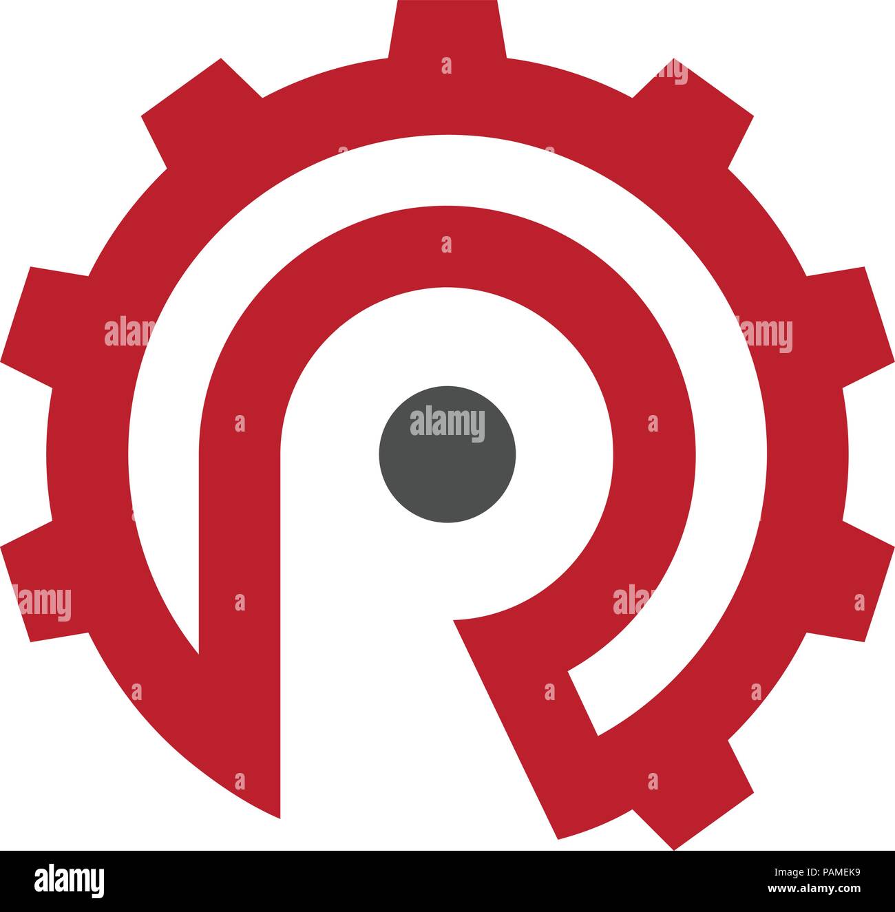 letter R with gear logo concept, letter R industrial logo concept Stock ...