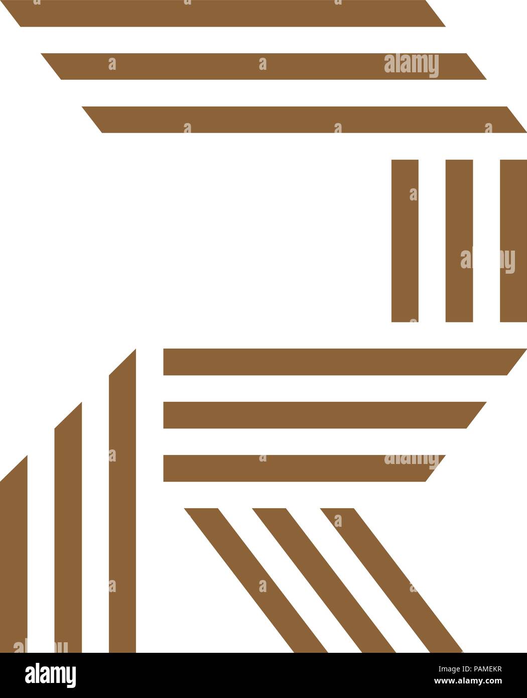 Capital letter R, Made of of three stripes, creative letter R stripes ...