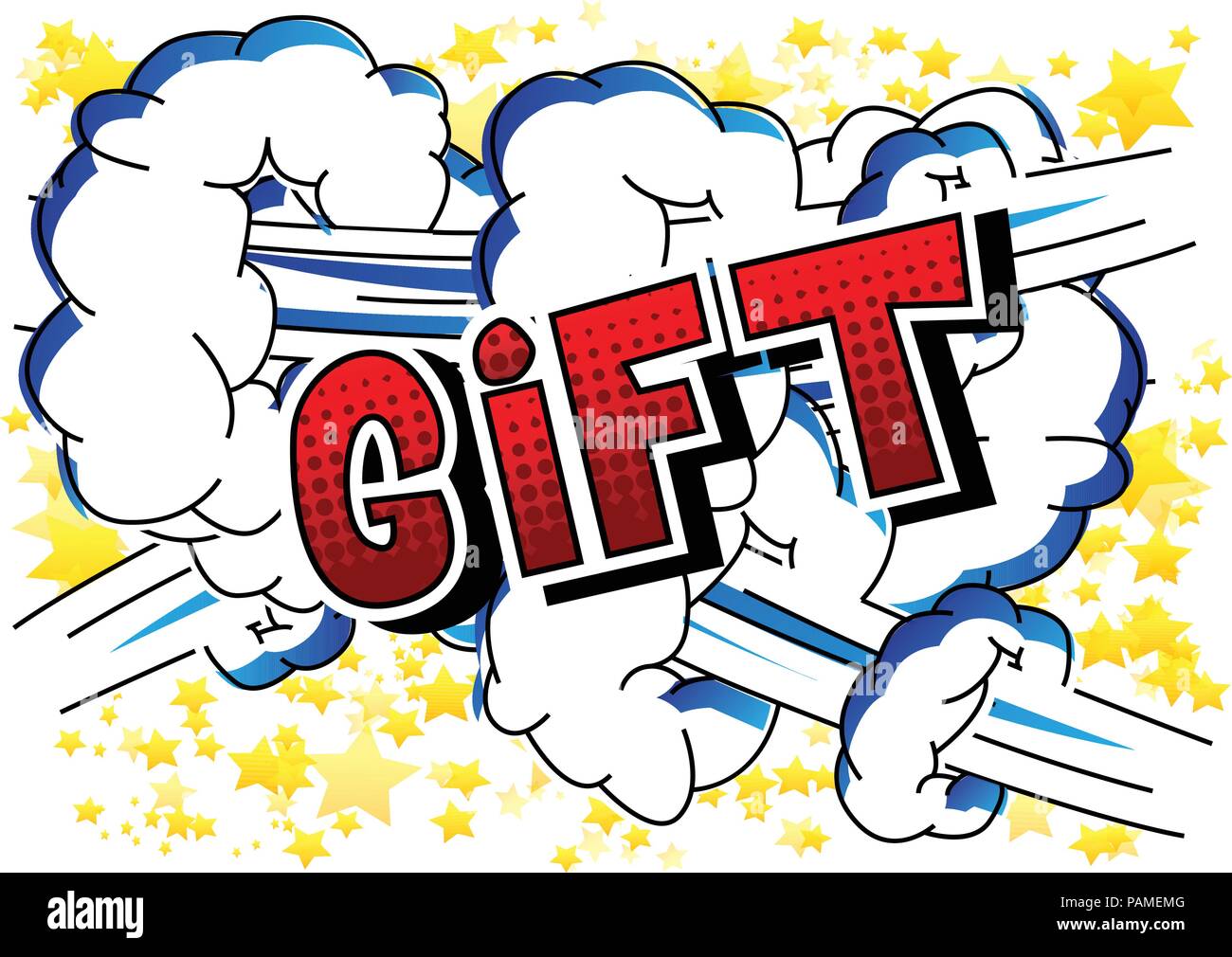 Gift - Comic book style word on abstract background Stock Vector Image ...