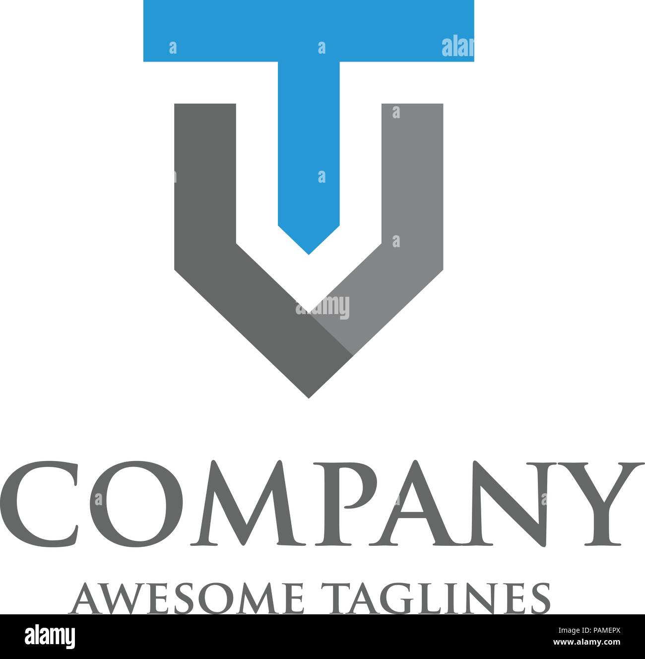 Creative Letter T and V logo, Elegant alphabet V and T letter logo ...