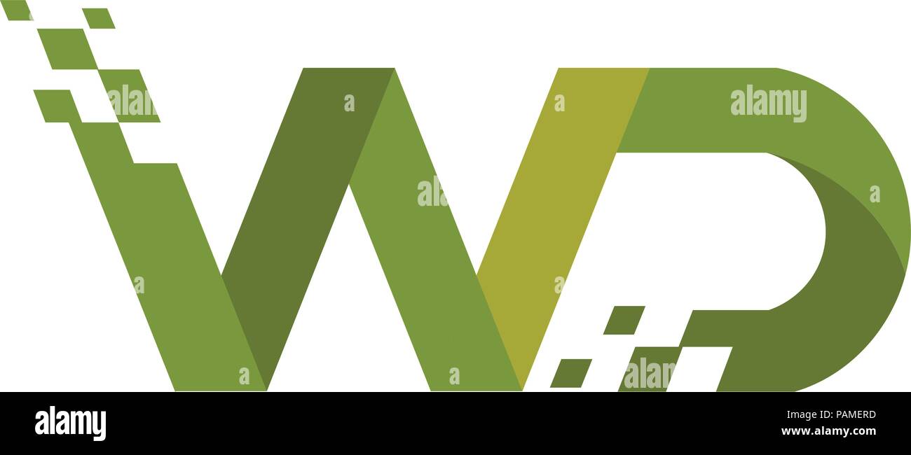 letter WD logo with digital technology style style, creative letter W ...