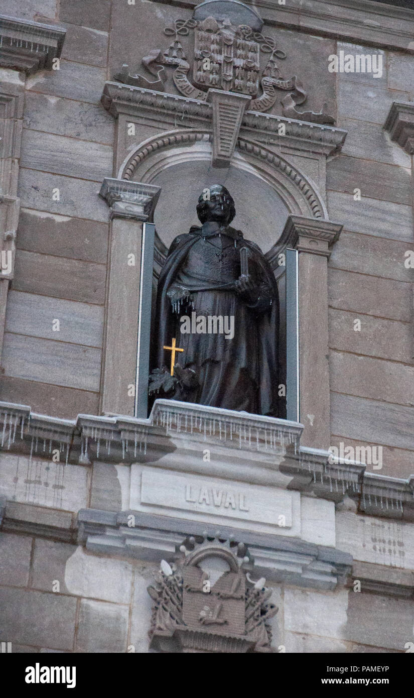 Saint Francois de Laval (1623 - 1708) statue on the Parliament Building ...