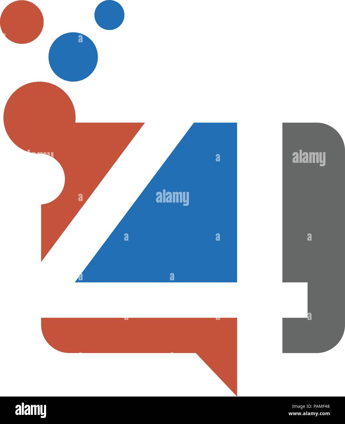 Number four logo. Logo 4 colorful vector template. Number logo design ...