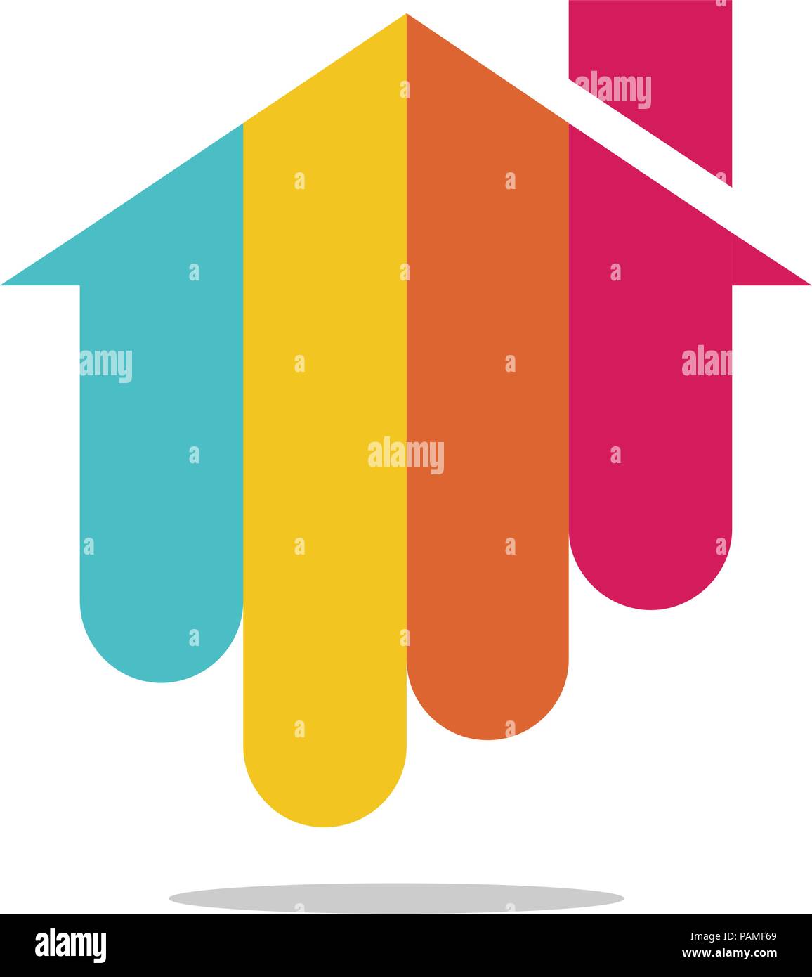 Colorful house logo. Colored house logo. House logo design. House ...