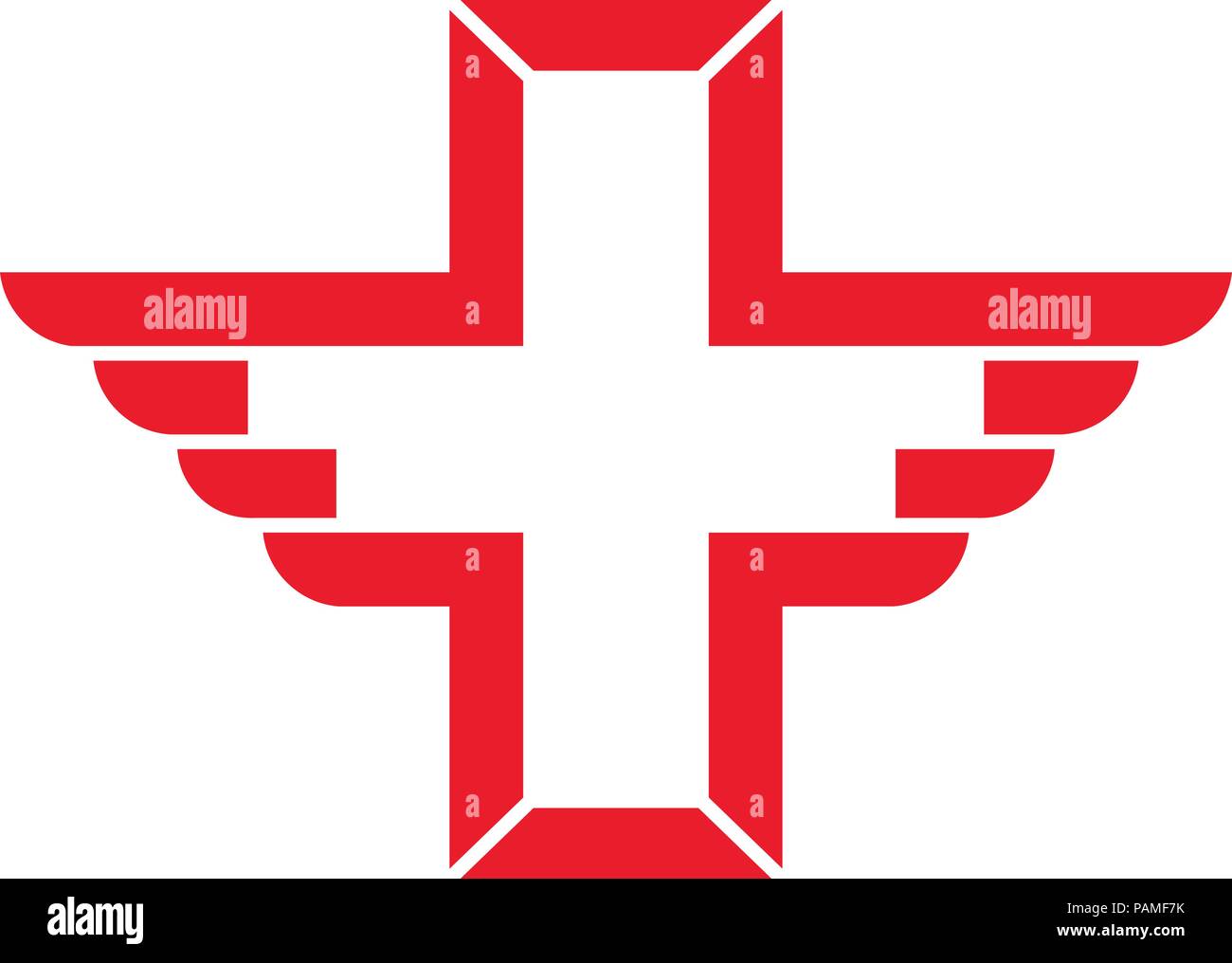 Vector wing cross health icon, cross aid, cross day design concept ...