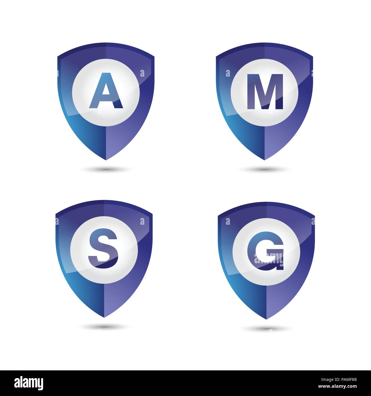 shield with letter inside vector logo concept illustration. Abstract ...