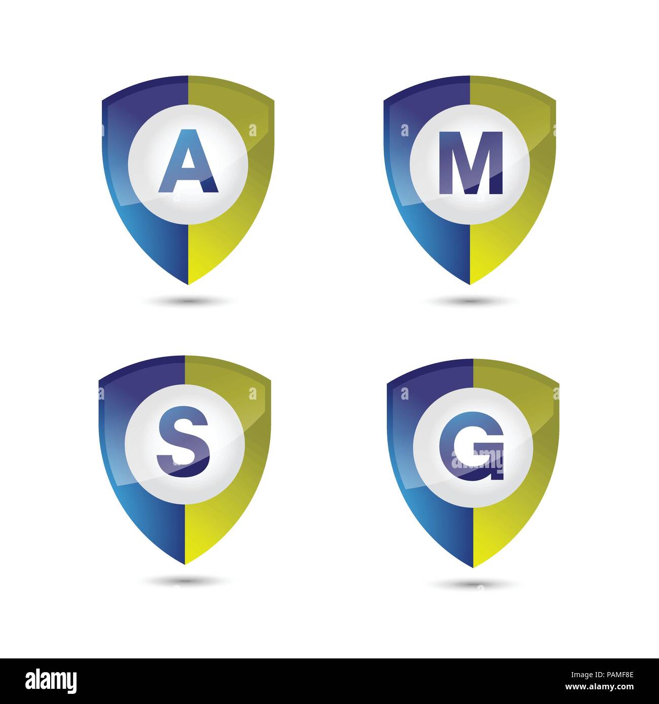 shield with letter inside vector logo concept illustration. Abstract ...