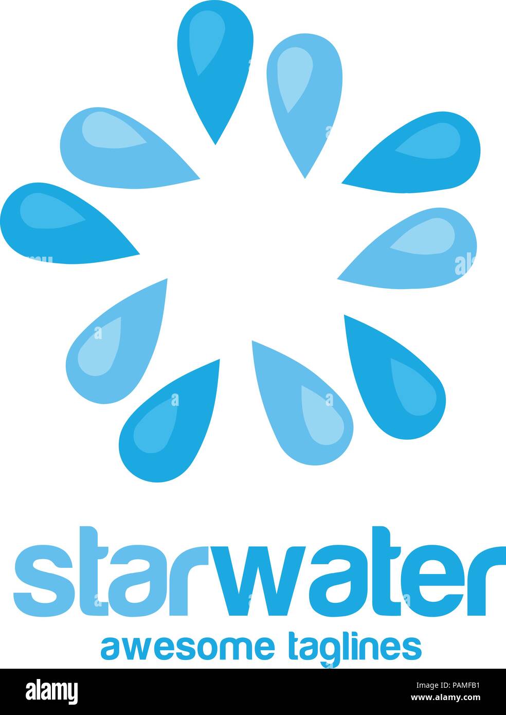 star water logo concept, blue water with star form Stock Vector Image ...