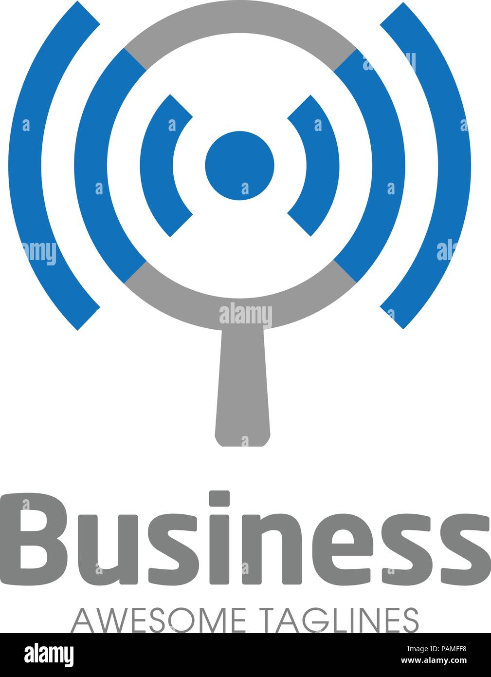 WiFi search logo concept, magnifying glass with WiFi symbol, search and ...