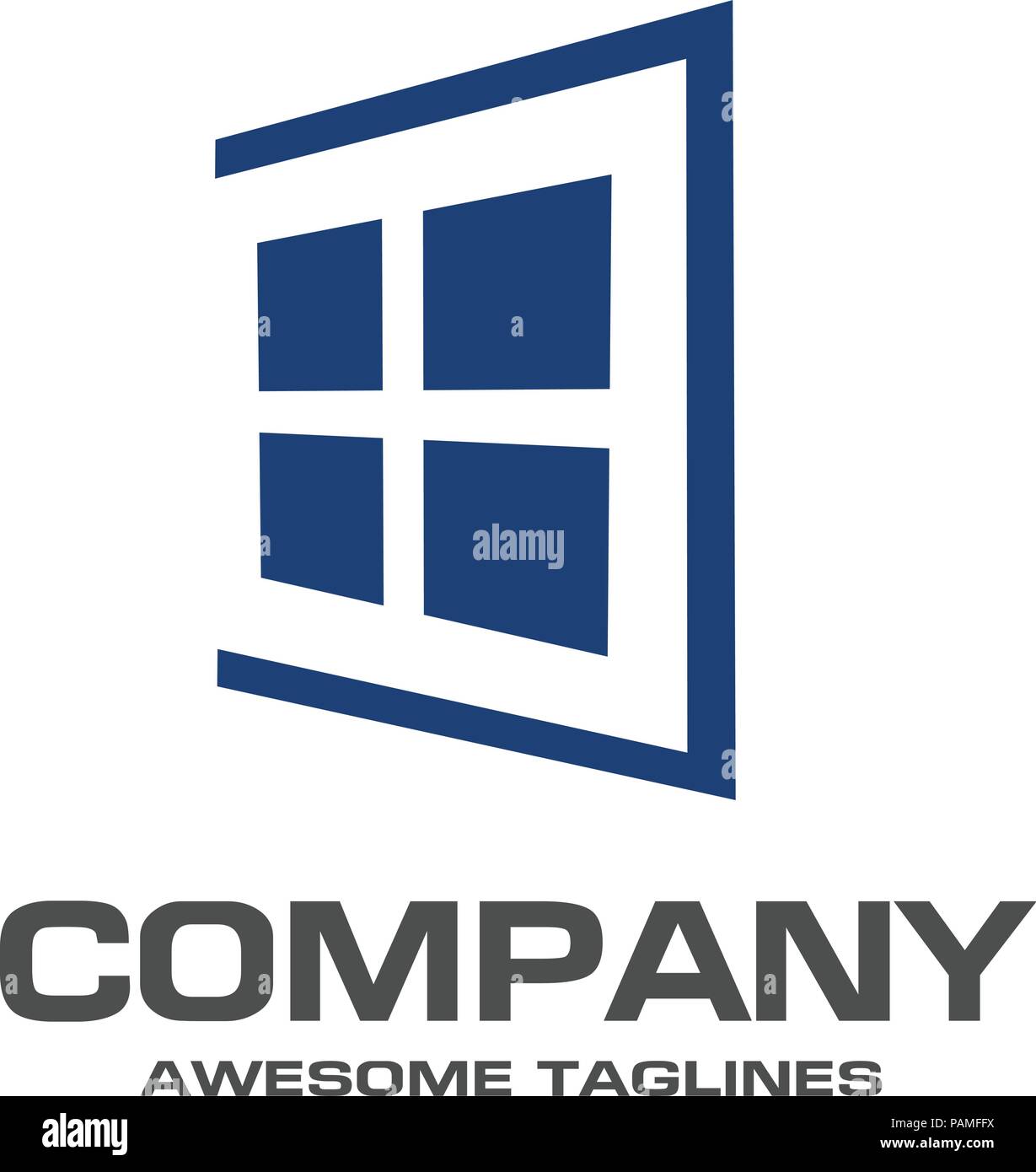 Window logo template vector, abstract windows and glass vector business ...