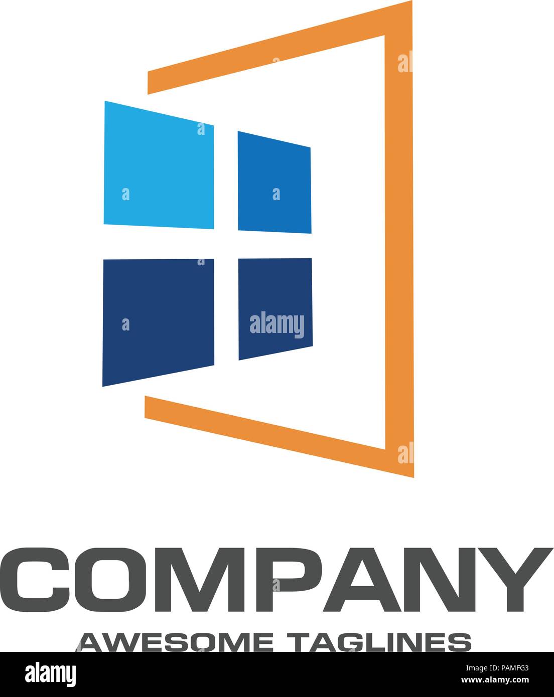 Window logo template vector, abstract windows and glass vector business ...