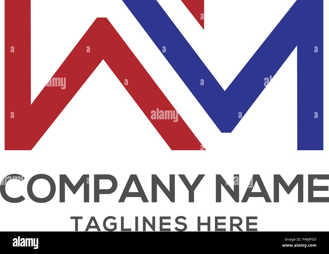 WM letter logo design vector illustration template, W letter logo ...