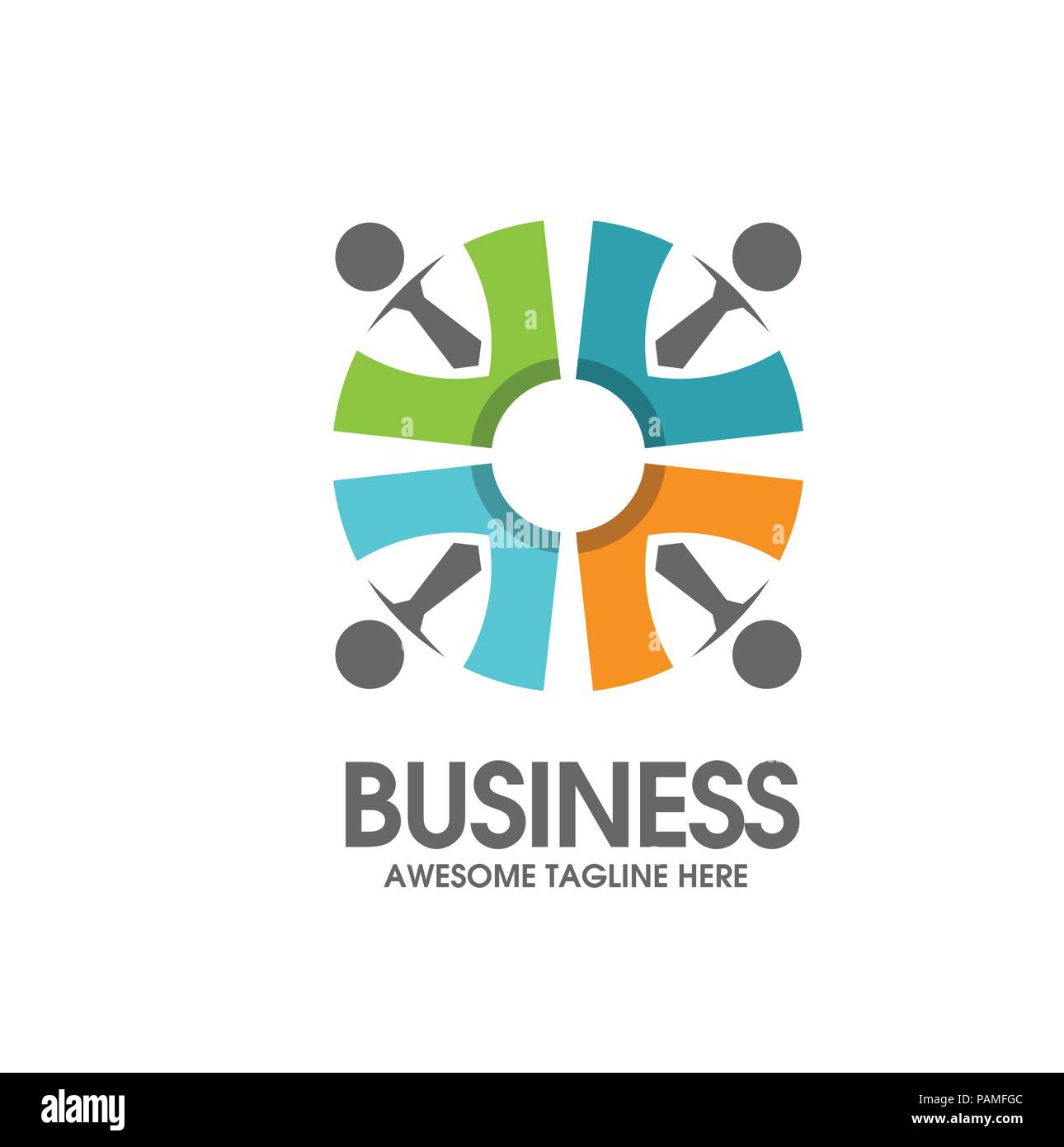 creative social people work partnership unity staff logo vector Stock ...