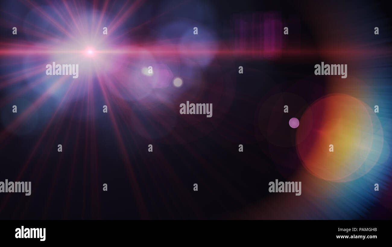 abstract of lighting digital lens flare in dark background Stock Photo ...