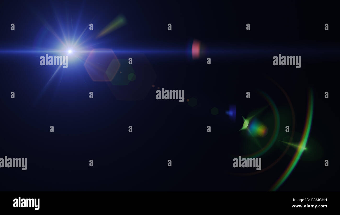 abstract of lighting digital lens flare in dark background Stock Photo ...