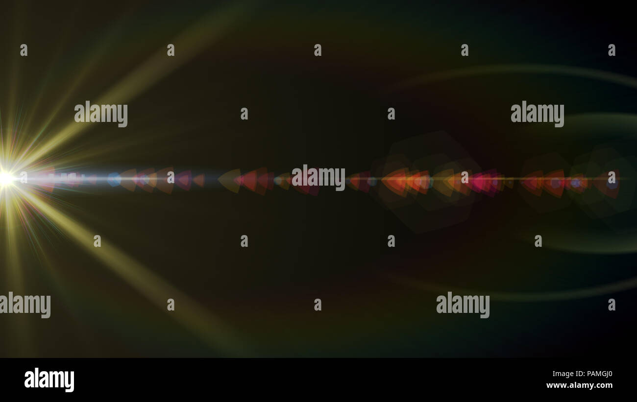 abstract of lighting digital lens flare in dark background Stock Photo ...