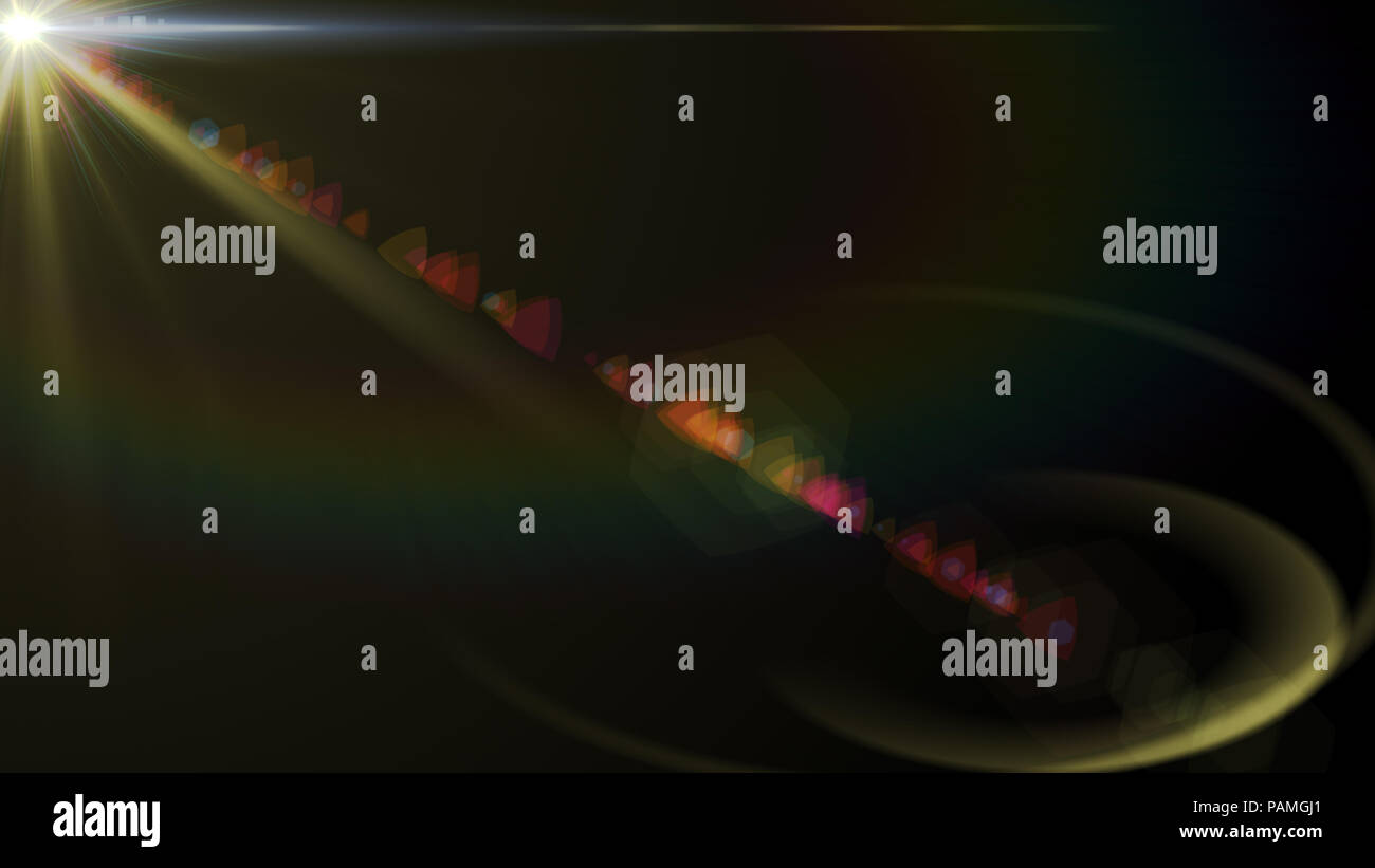 abstract of lighting digital lens flare in dark background Stock Photo ...