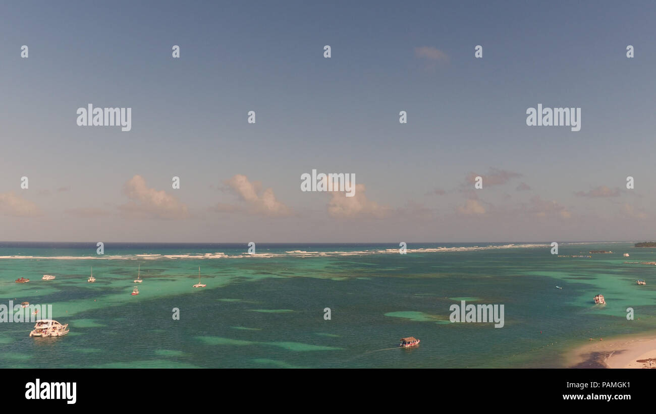 View of the beach with palm trees on top Stock Photo - Alamy