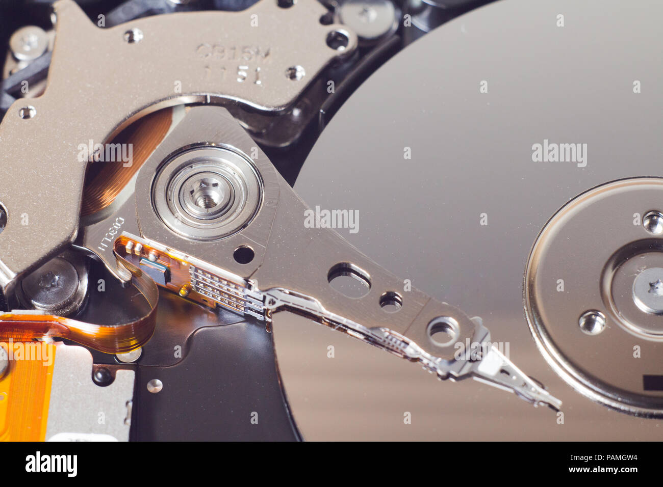 Closeup of an open computer hard drive Stock Photo - Alamy