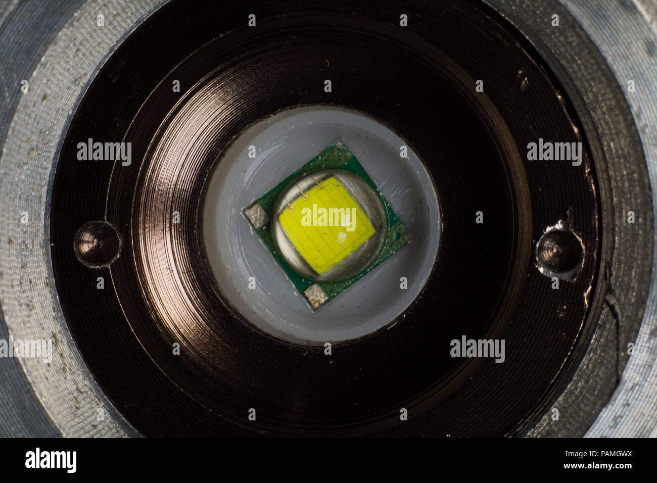 LED close-up in an iron frame Stock Photo - Alamy