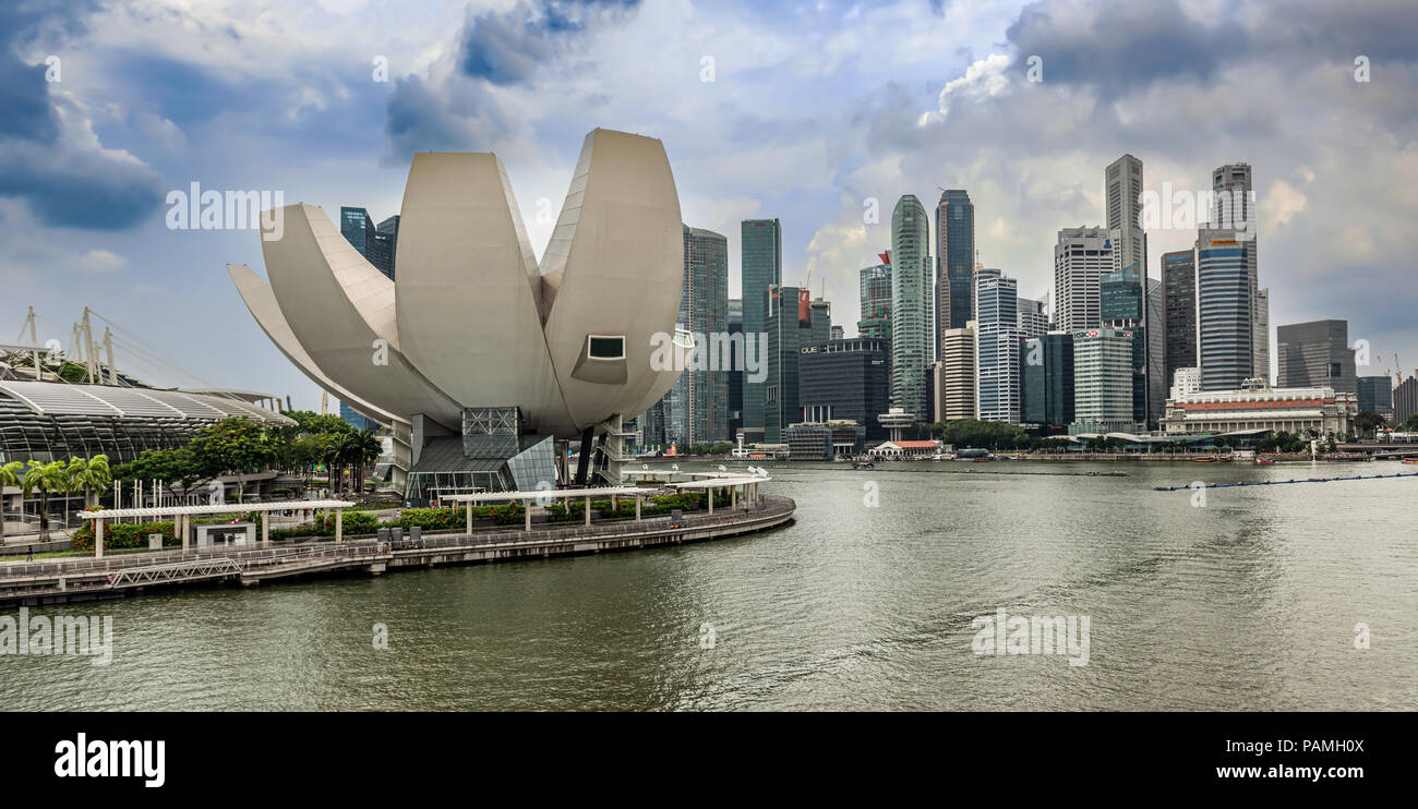 Singapore - Dec 30, 2017: Futuristic architecture flower shape design ...