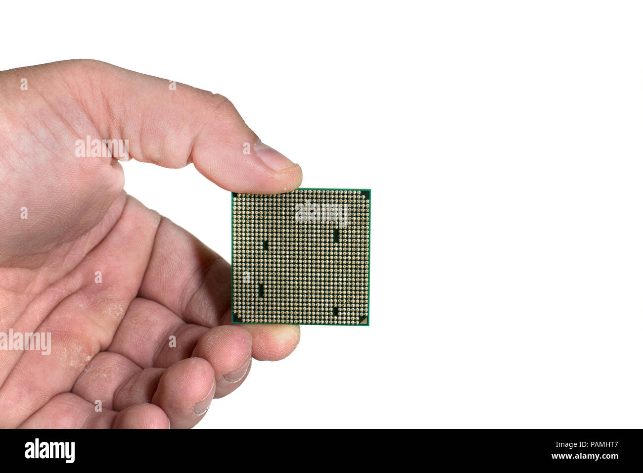 The processor in the person's hand Stock Photo - Alamy