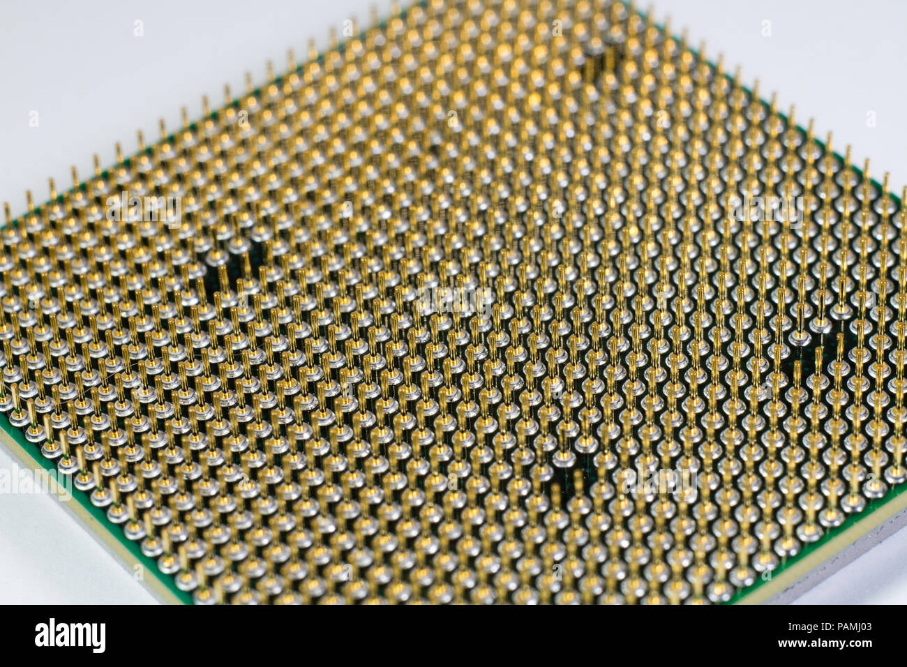 Computer motherboard with a view of parts and components Stock Photo ...