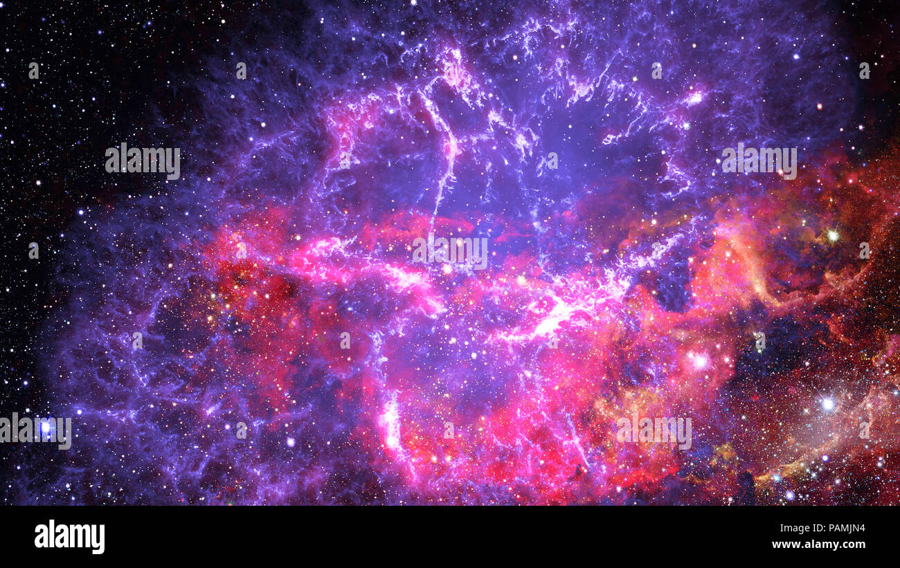 Nebula and galaxies in dark space. Elements of this image furnished by ...