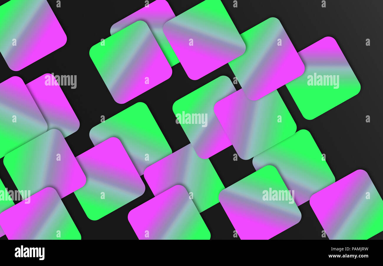 Overlapping squares with round edges, digital colorful background ...