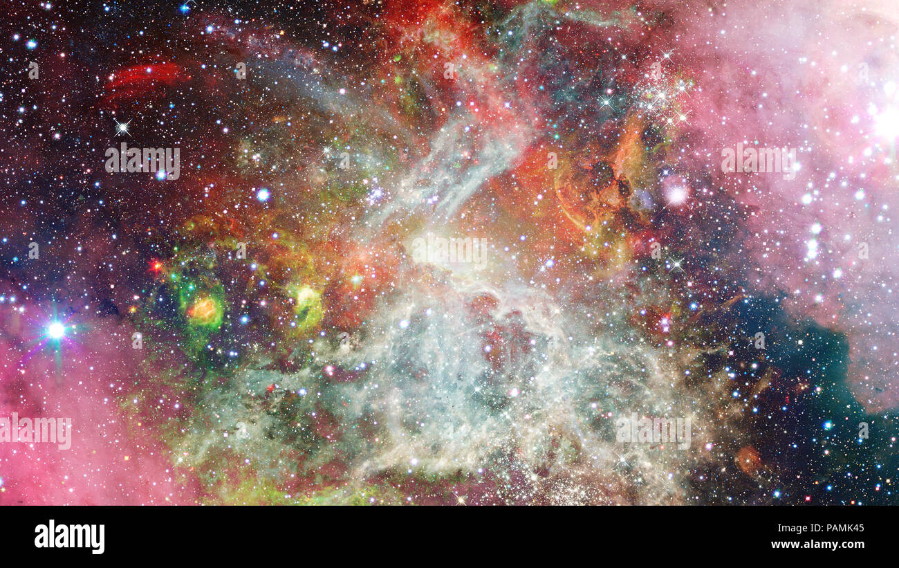 Nebula and stars in deep space, glowing mysterious universe. Elements ...