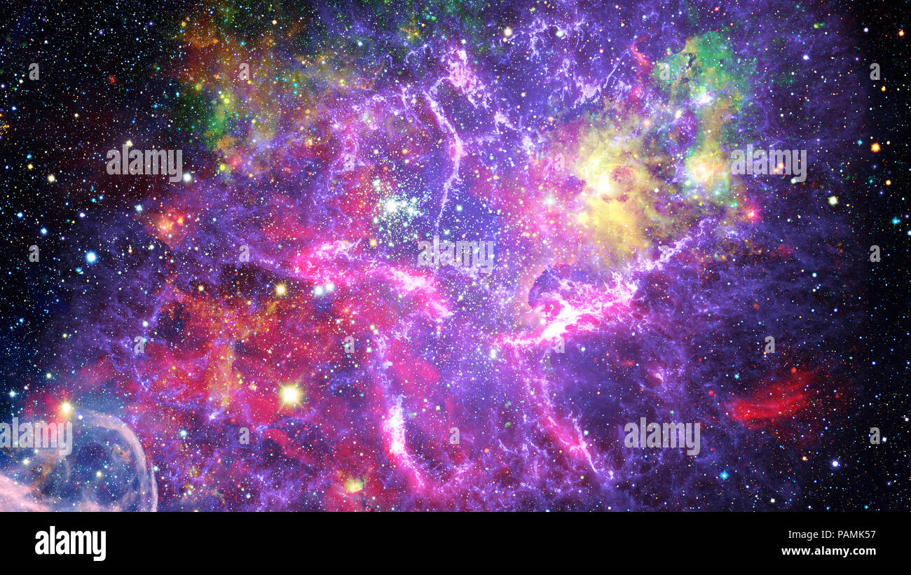 Colorful nebulas, galaxies and stars in deep space. Elements of this ...