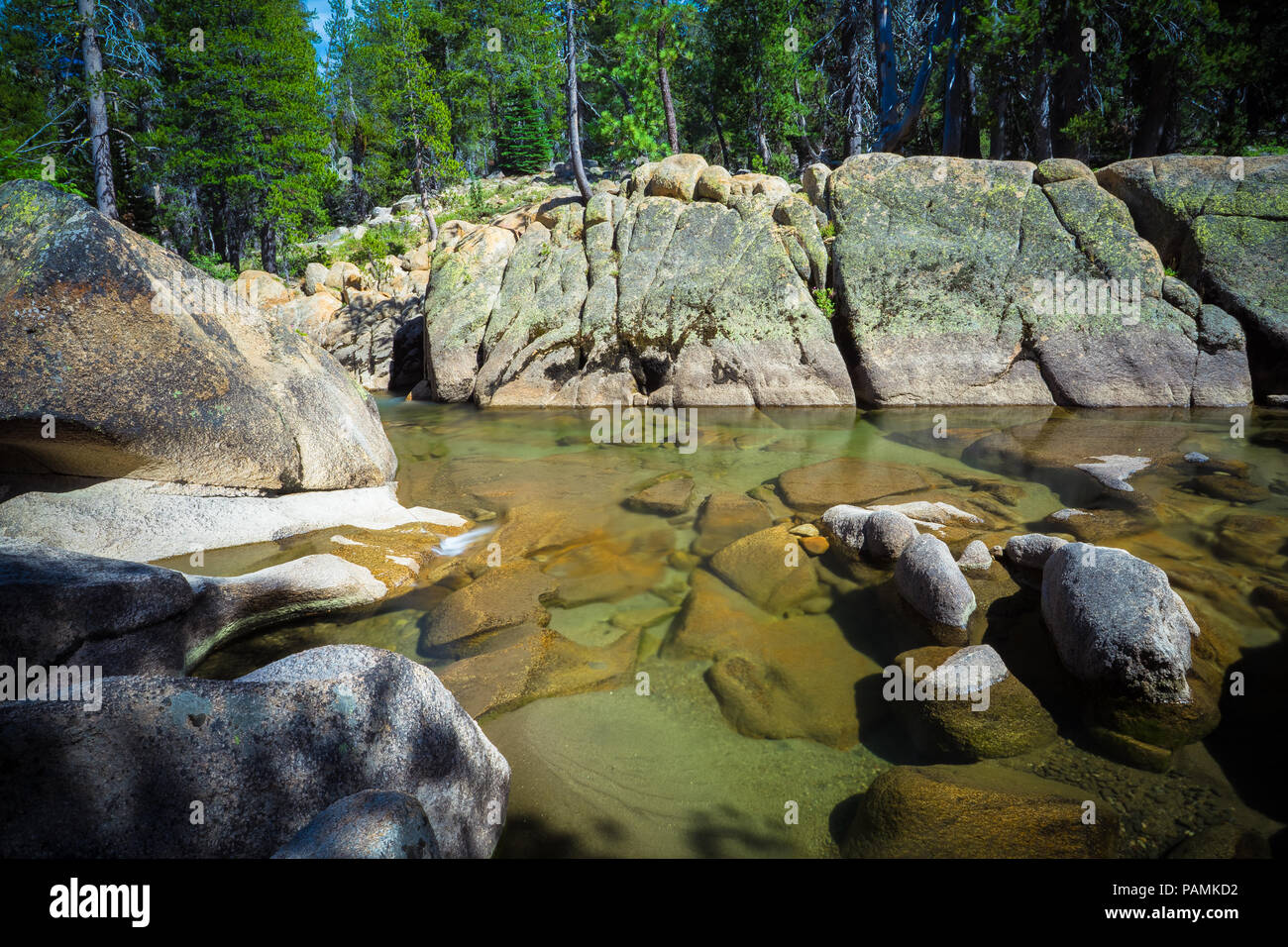 This rocky stream is a roadside attraction in a canyon along Highway 4 ...