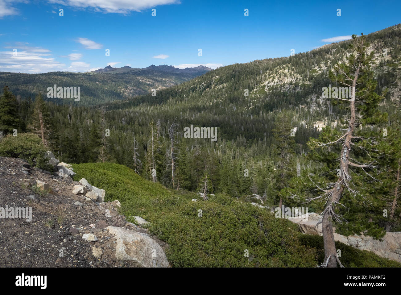Cloud shadows passing over the Sierra Nevada mountain range - Highway 4 ...
