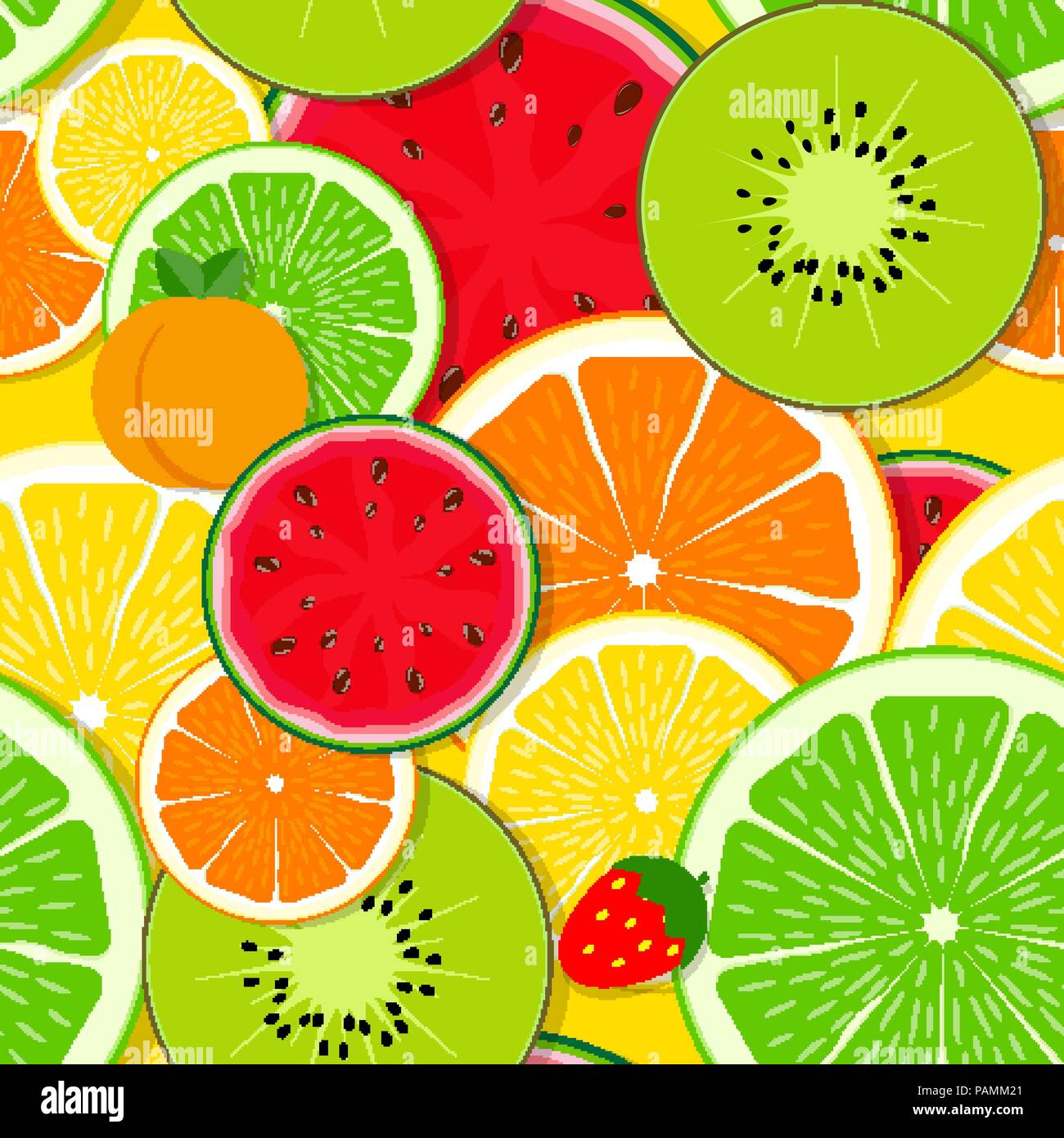 Mixed fruit Seamless Pattern background Vector Illustration Stock ...