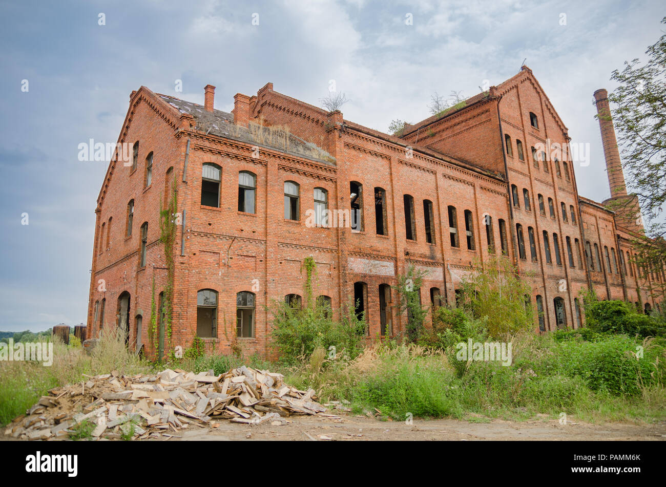 Old brick factory in Margina Town Romania with architectural and ...