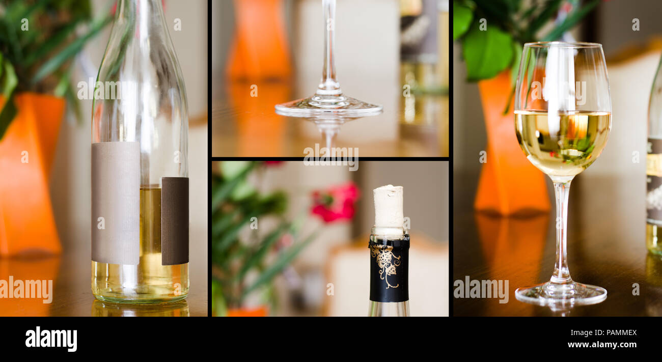 Wine bottle collage hi-res stock photography and images - Alamy
