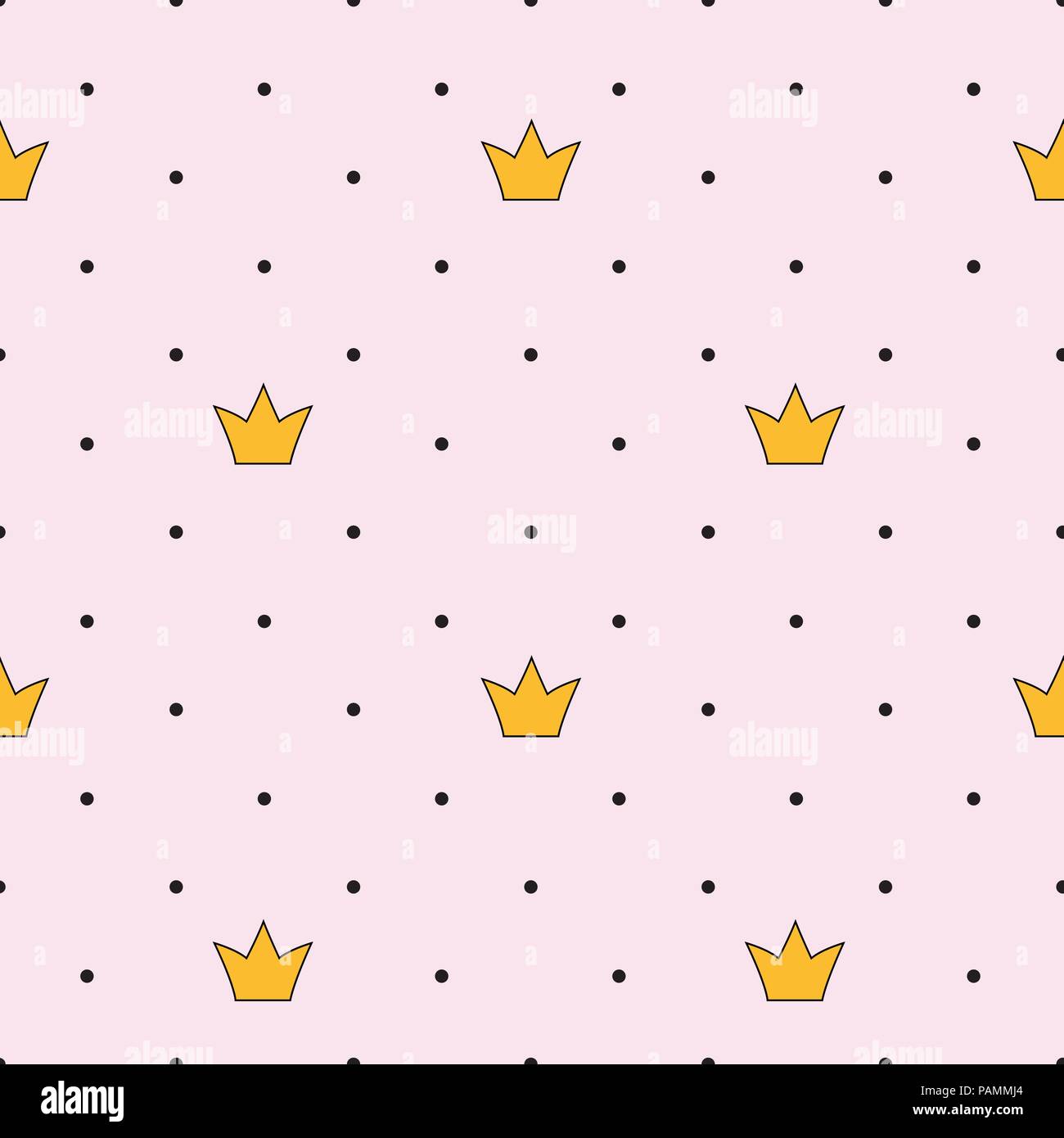 Princess Crown Seamless Pattern Background Vector Illustration Stock ...