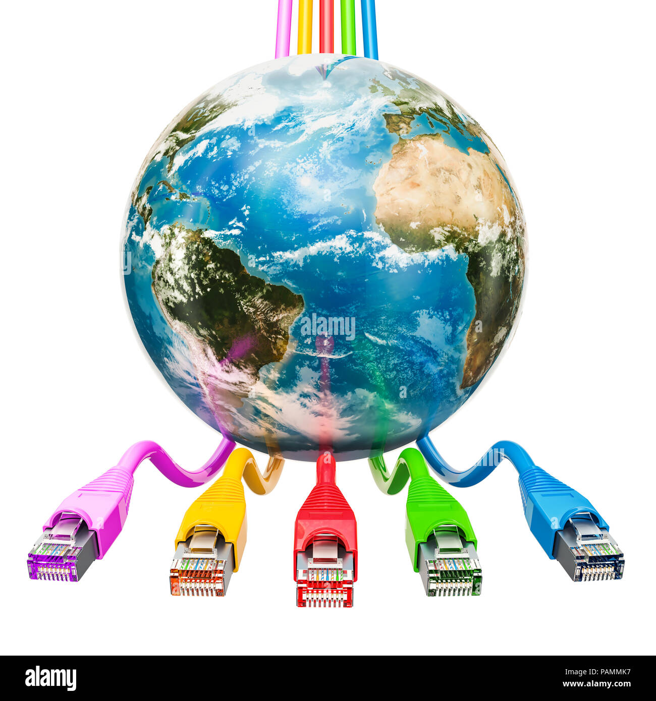 Global Internet connection concept. 3D rendering isolated on white ...