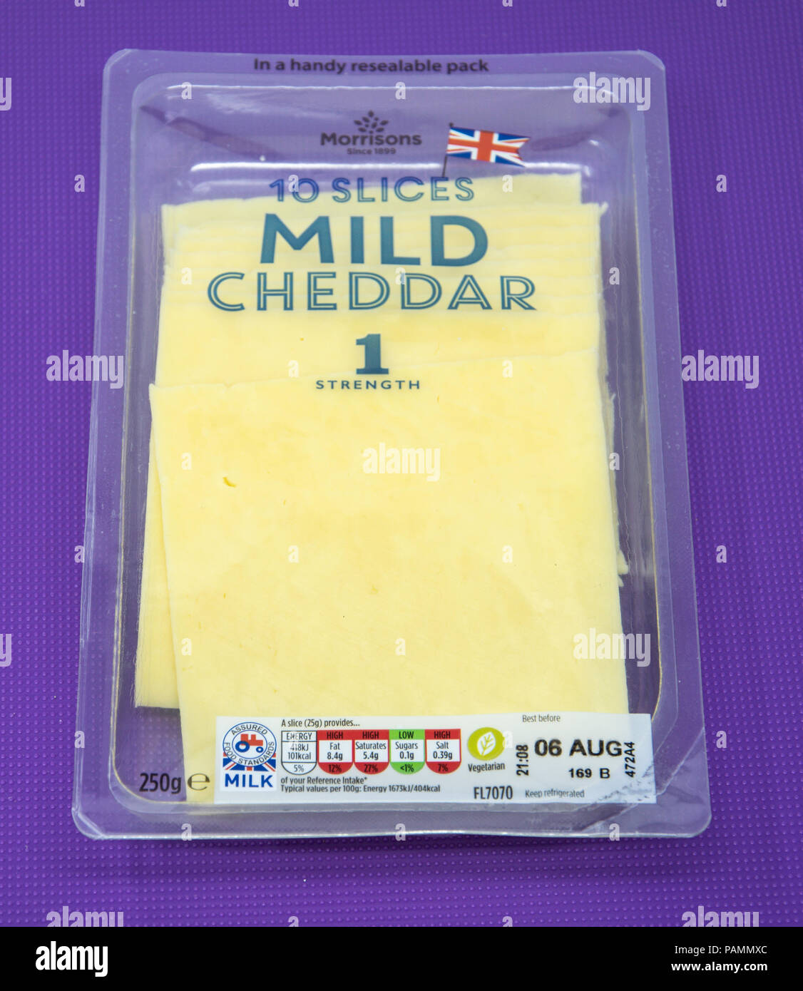 Reading, United Kingdom - July 08 2018: A packet of Morrisons mild ...