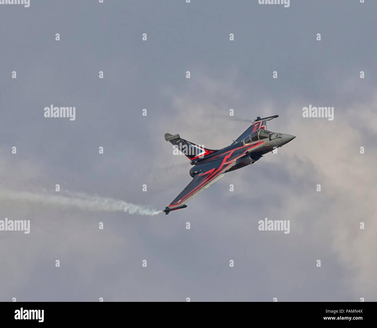 French Air Force Dassault Rafale C multirole military jet flying at the ...