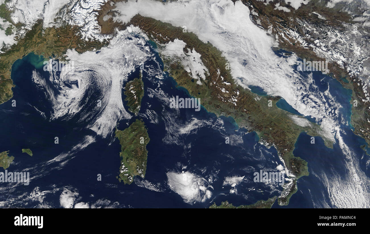 Italy and the Mediterranean Sea as viewed from space Stock Photo - Alamy
